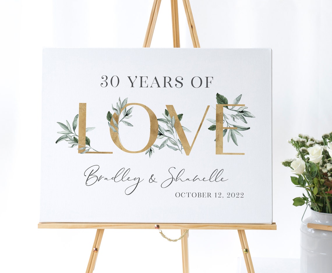 30th Wedding Anniversary Party Welcome Sign Printable 30 - Etsy