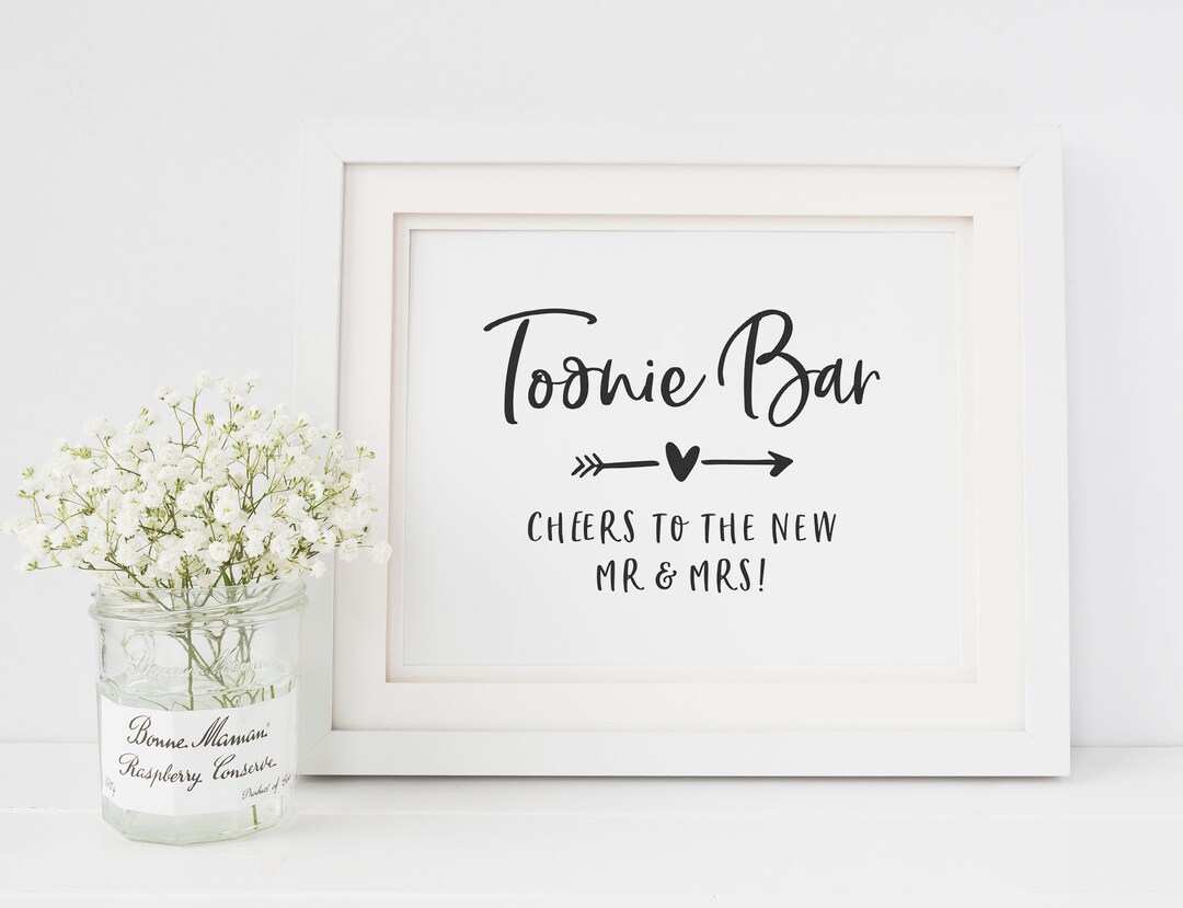 Toonie Bar Wedding Sign - Toonie Bar Printable for Wedding - Cash Bar ...