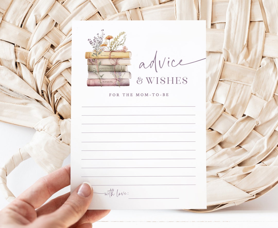 Storybook Baby Shower - Advice and Wishes - Printable 5x7 Card - A New ...