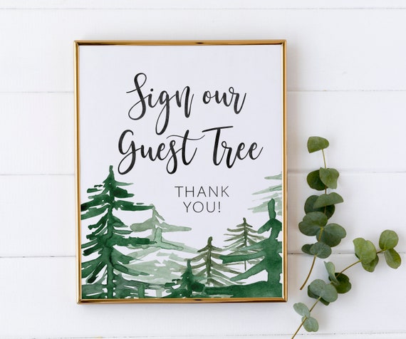 Sign Our Guest Tree Sign Signature Tree Guest Book Printable - Etsy