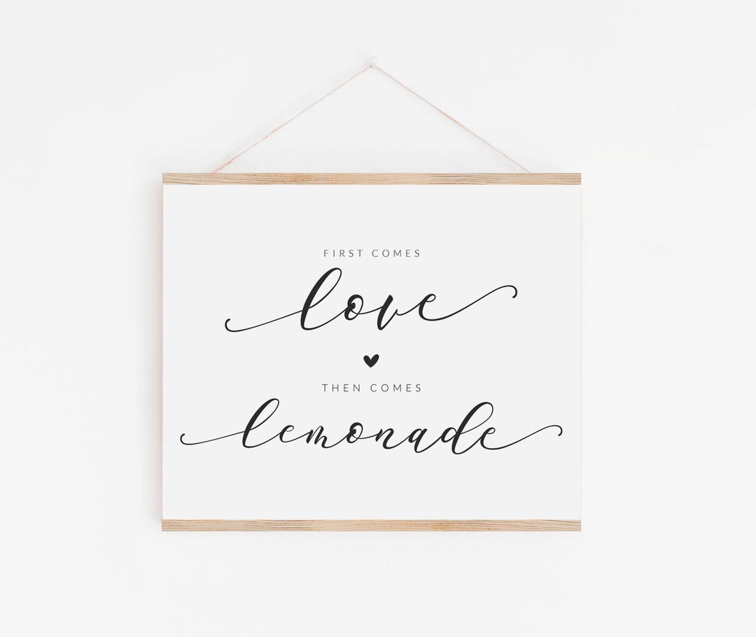 Wedding Lemonade Bar Sign - Wedding Lemonade Stand Sign - First Comes ...