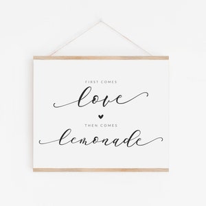 Wedding Lemonade Bar Sign - Wedding Lemonade Stand Sign - First Comes ...