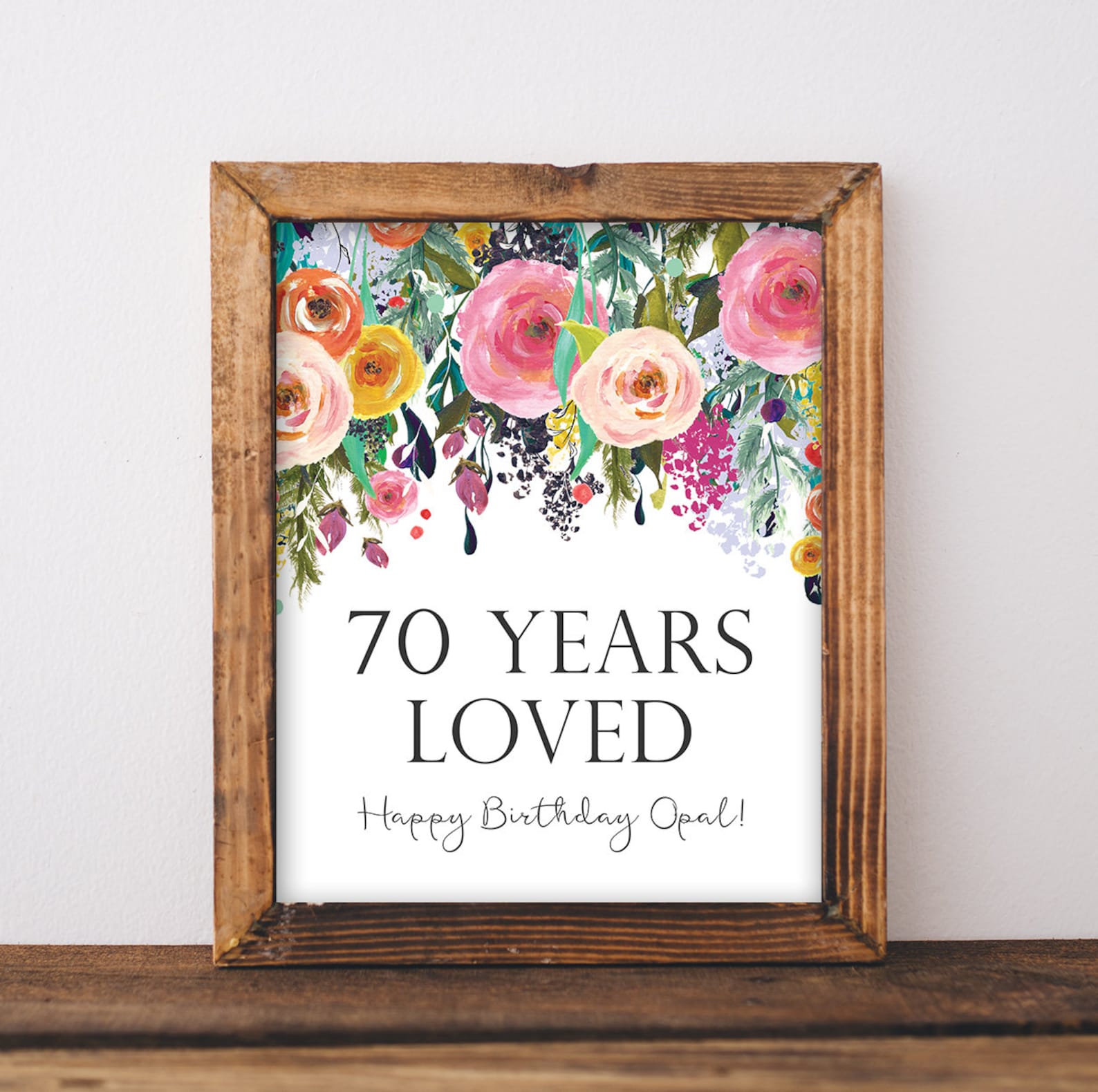 70 Years Loved Printable 70th Birthday Sign 70 Birthday | Etsy Canada