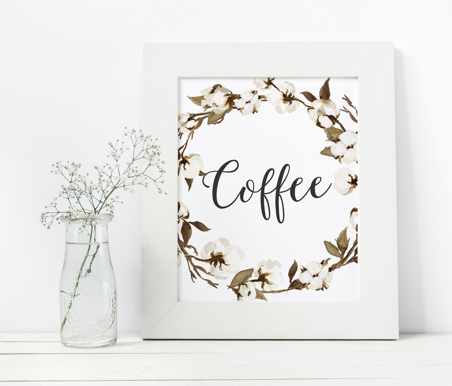 Coffee Sign Printable Rustic Coffee Sign Cotton Wedding - Etsy