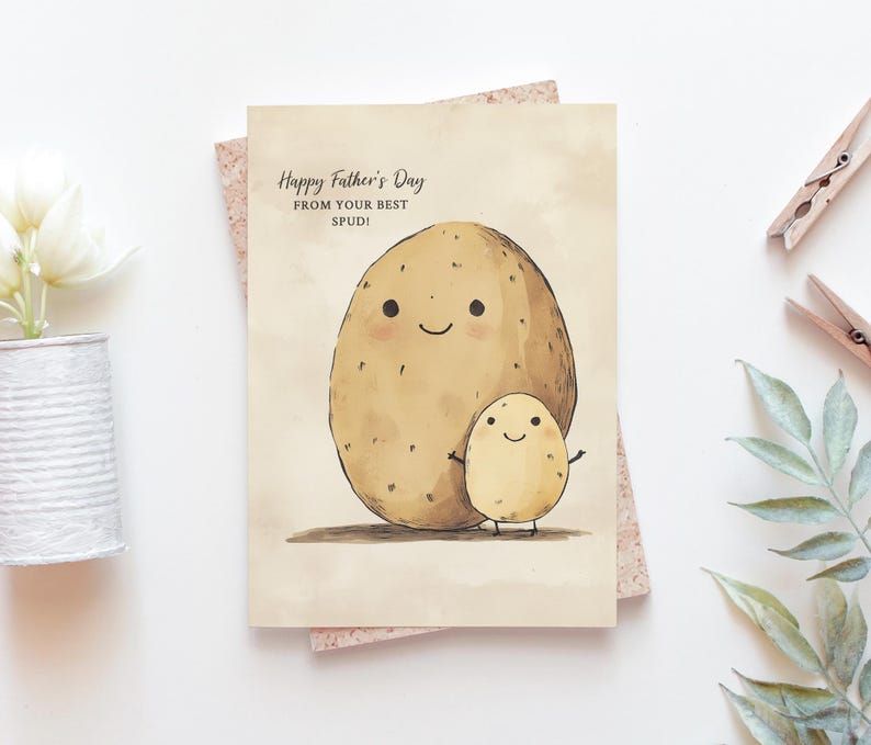 Pun Father's Day Card | Happy Father's Day | Printable Potato Greeting ...
