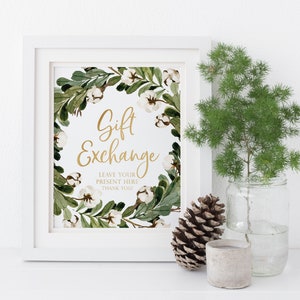 Holiday Party Gift Exchange Sign - Gift Table Sign - Christmas Party ...