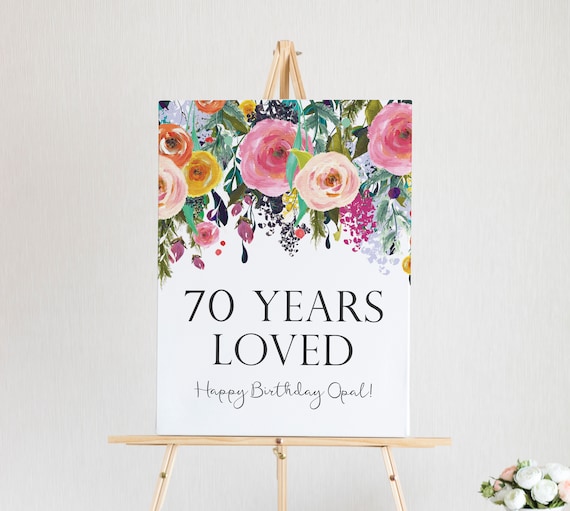 70 Years Loved Printable 70th Birthday Sign 70 Birthday - Etsy Canada
