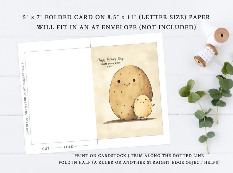 Pun Father's Day Card | Happy Father's Day | Printable Potato Greeting ...