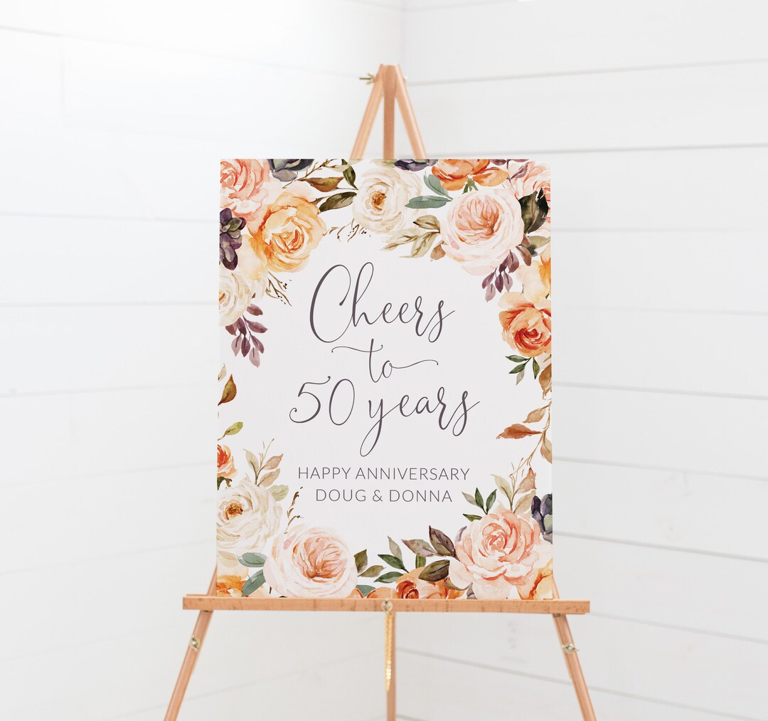 Anniversary Party Welcome Sign - Fall Anniversary Party Decorations ...