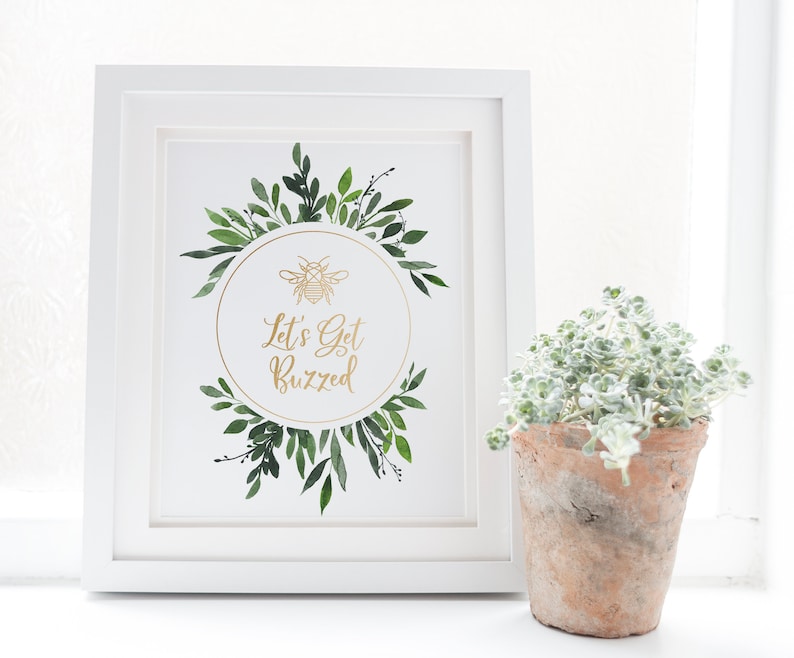 Bee Bachelorette Party Let's Get Buzzed Sign - Etsy