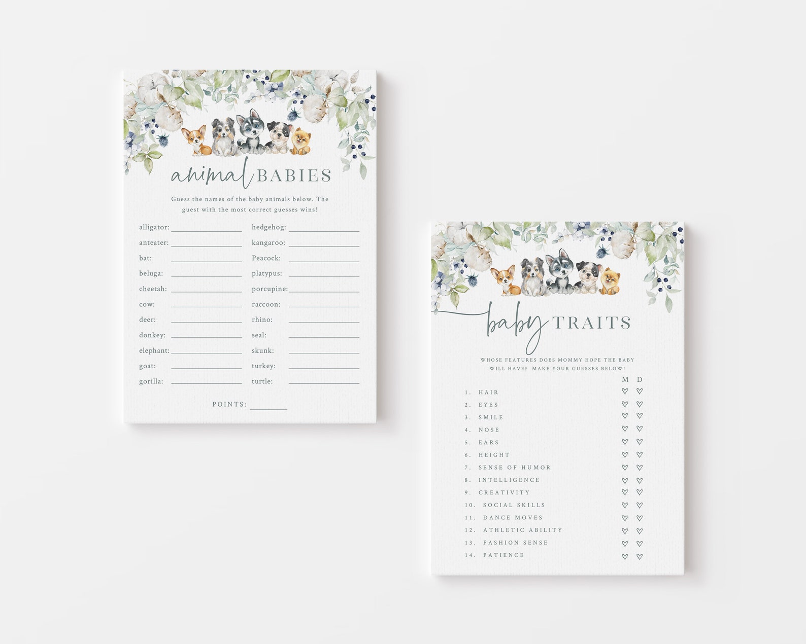 Puppy Baby Shower Game Bundle Set of 25 Printable Games & Activities ...