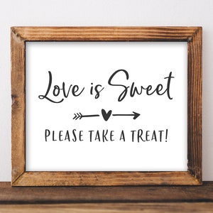 Love is Sweet Please Take a Treat Sign - Love is Sweet Printable ...