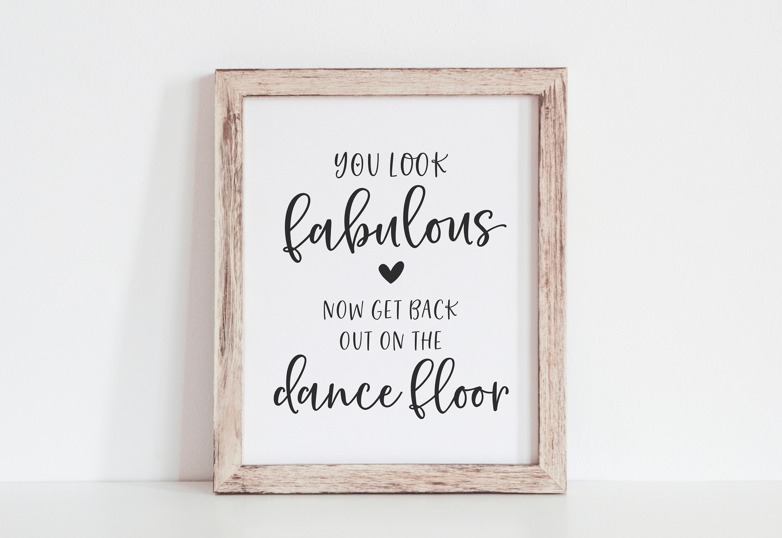 Wedding Bathroom You Look Fabulous Sign Wedding Toilet Signs | Etsy