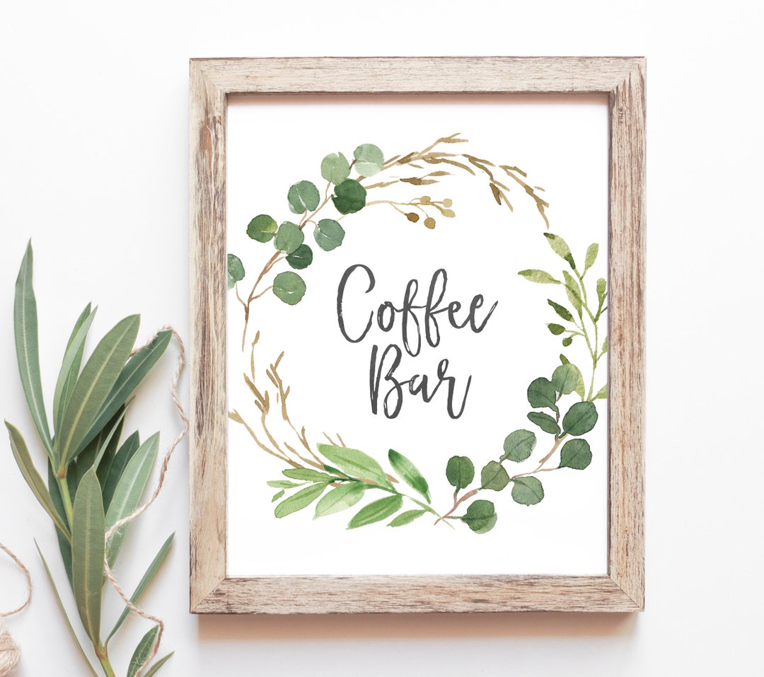 Coffee Bar Sign - Baby Brunch Decor - Greenery Shower Sign - Printable ...