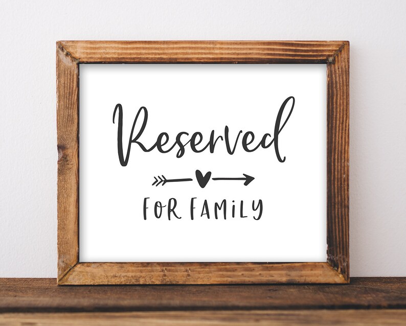 Reserved for Family Sign - Wedding Reserved for Family Sign - Wedding ...