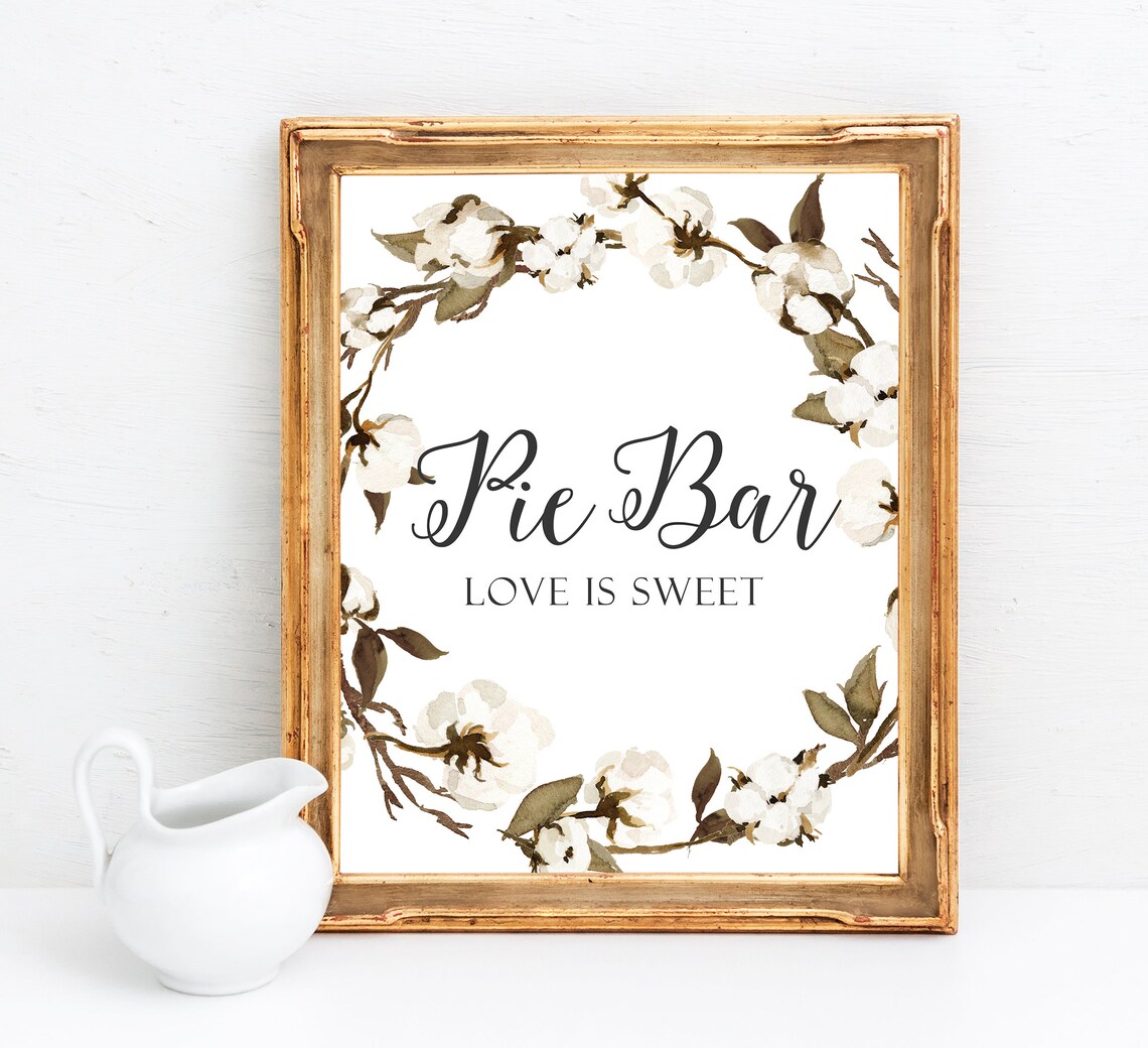 Pie Bar Sign Pie Bar Printable Wedding Pie Bar Love is | Etsy