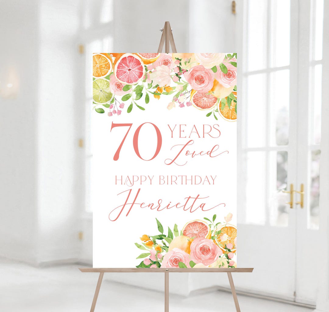 Citrus Birthday Welcome Poster | Any Age | Milestone Birthday ...