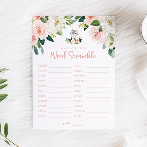 Baby Shower Word Scramble - Cat Themed Baby Shower Game Download ...