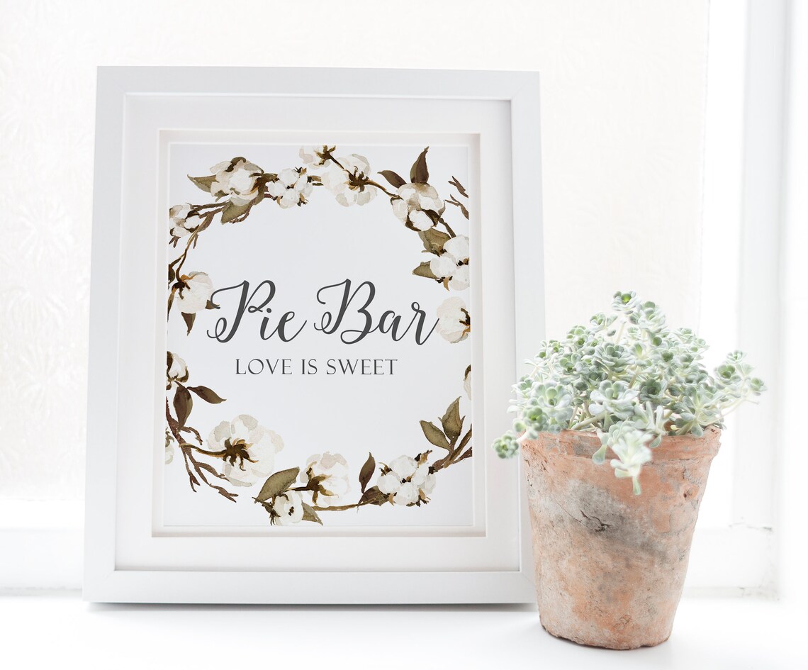 Pie Bar Sign Pie Bar Printable Wedding Pie Bar Love is | Etsy