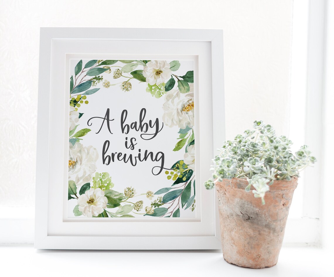 A Baby is Brewing Coffee Bar Sign - A Baby is Brewing Favors Sign ...