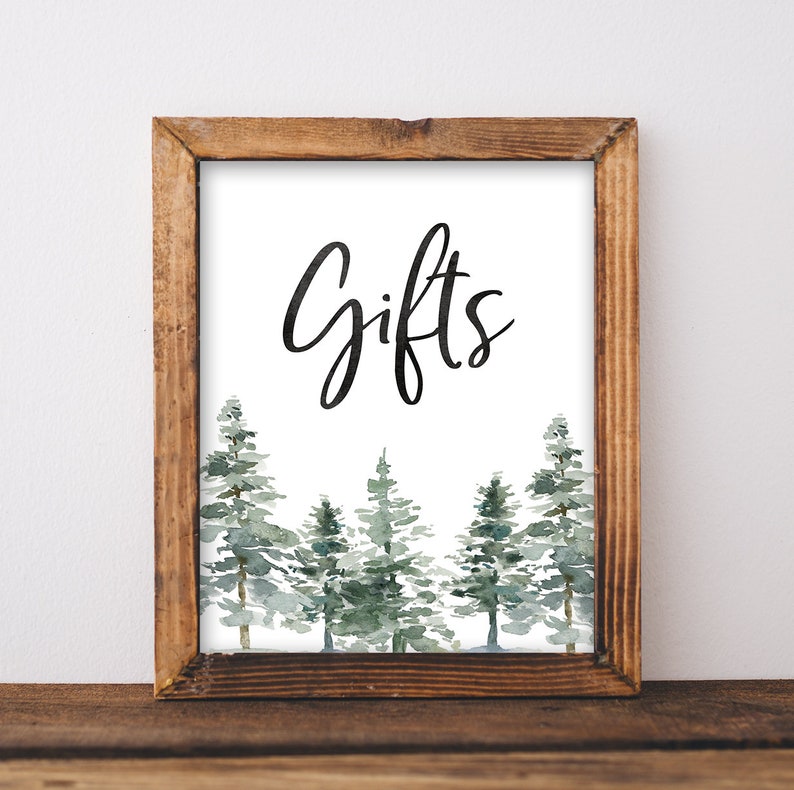 Gifts Sign Rustic Wedding Sign Woodland Wedding Sign - Etsy