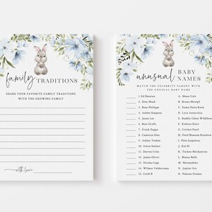 Boy Bunny Baby Shower Game Bundle - Set of 25 Printable Games ...