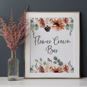 Bridal Shower Flower Crown Sign - Boho Floral Bridal Shower - Make Your ...