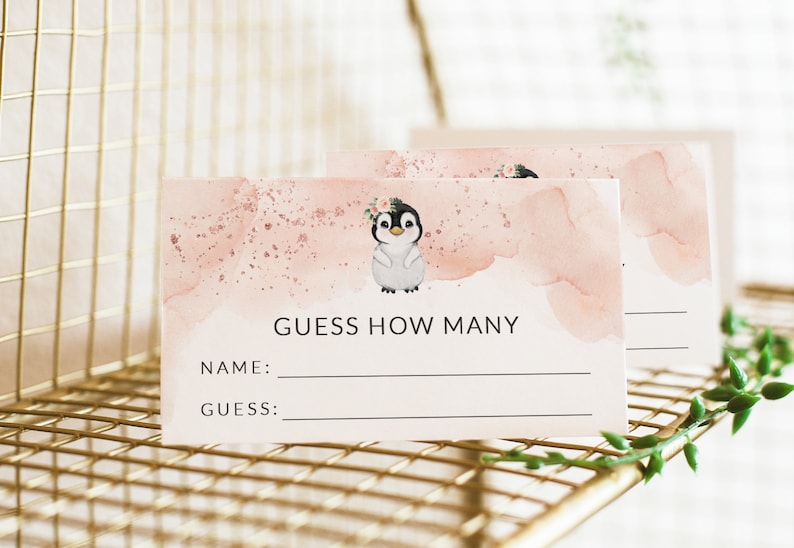 Guess How Many Snowballs Game Sign and Guess Cards - Printable Penguin ...