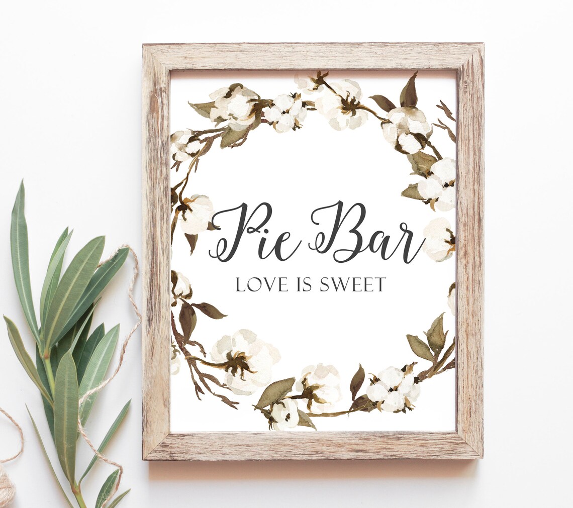 Pie Bar Sign - Pie Bar Printable - Wedding Pie Bar - Love is Sweet ...