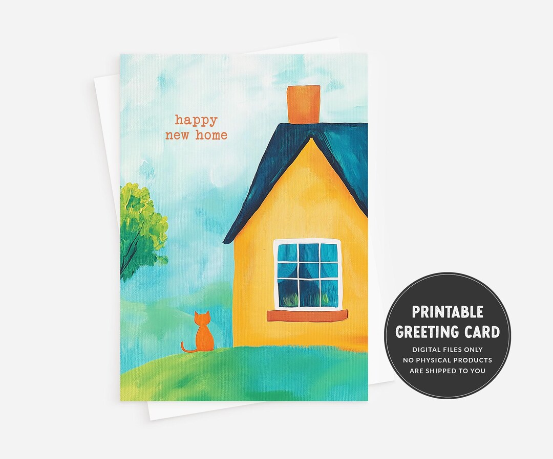 Housewarming Card | Printable First Home Card | Happy New Home Greeting ...