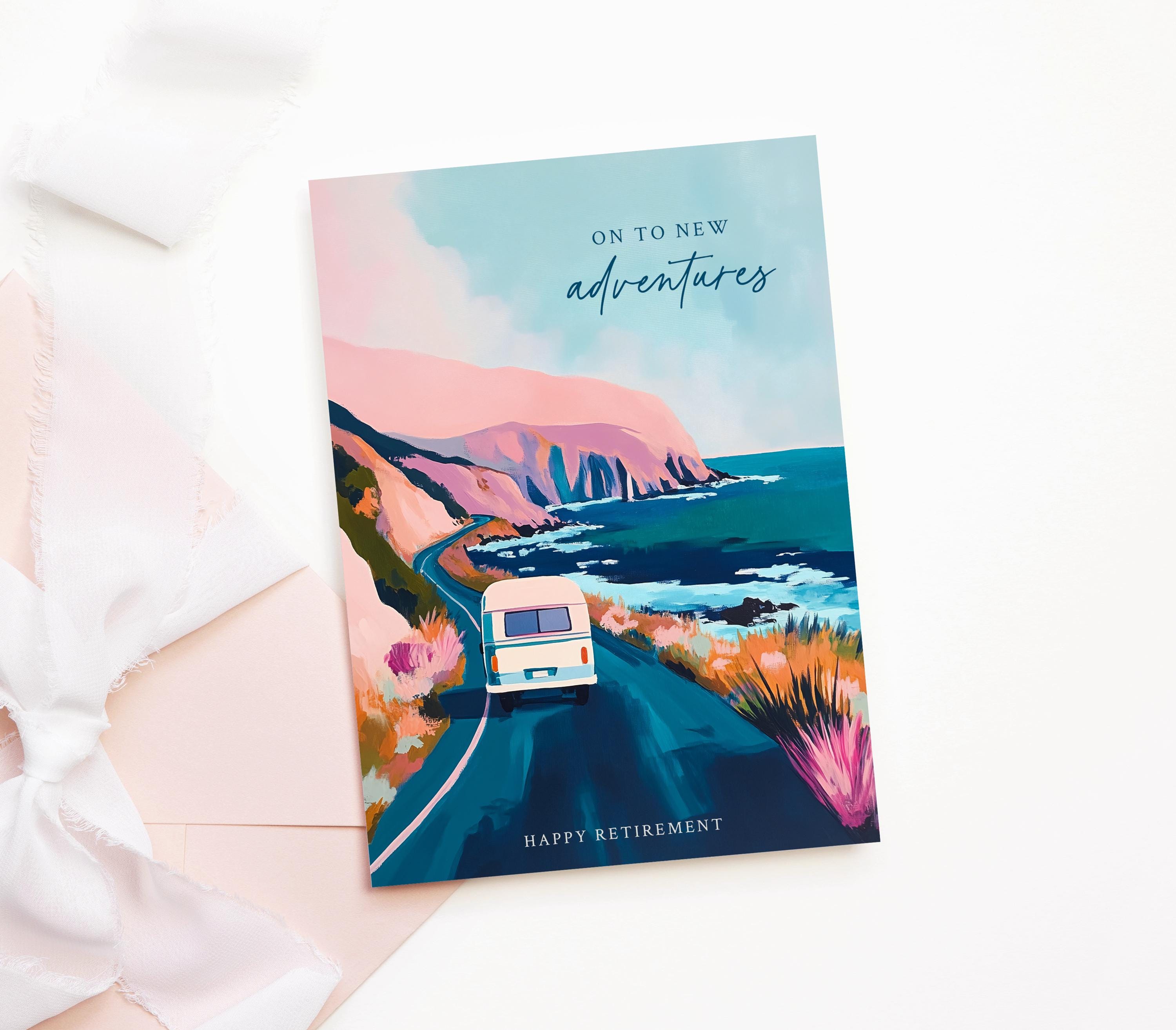 New Adventures Retirement Card | Travel Themed Retirement Gift ...