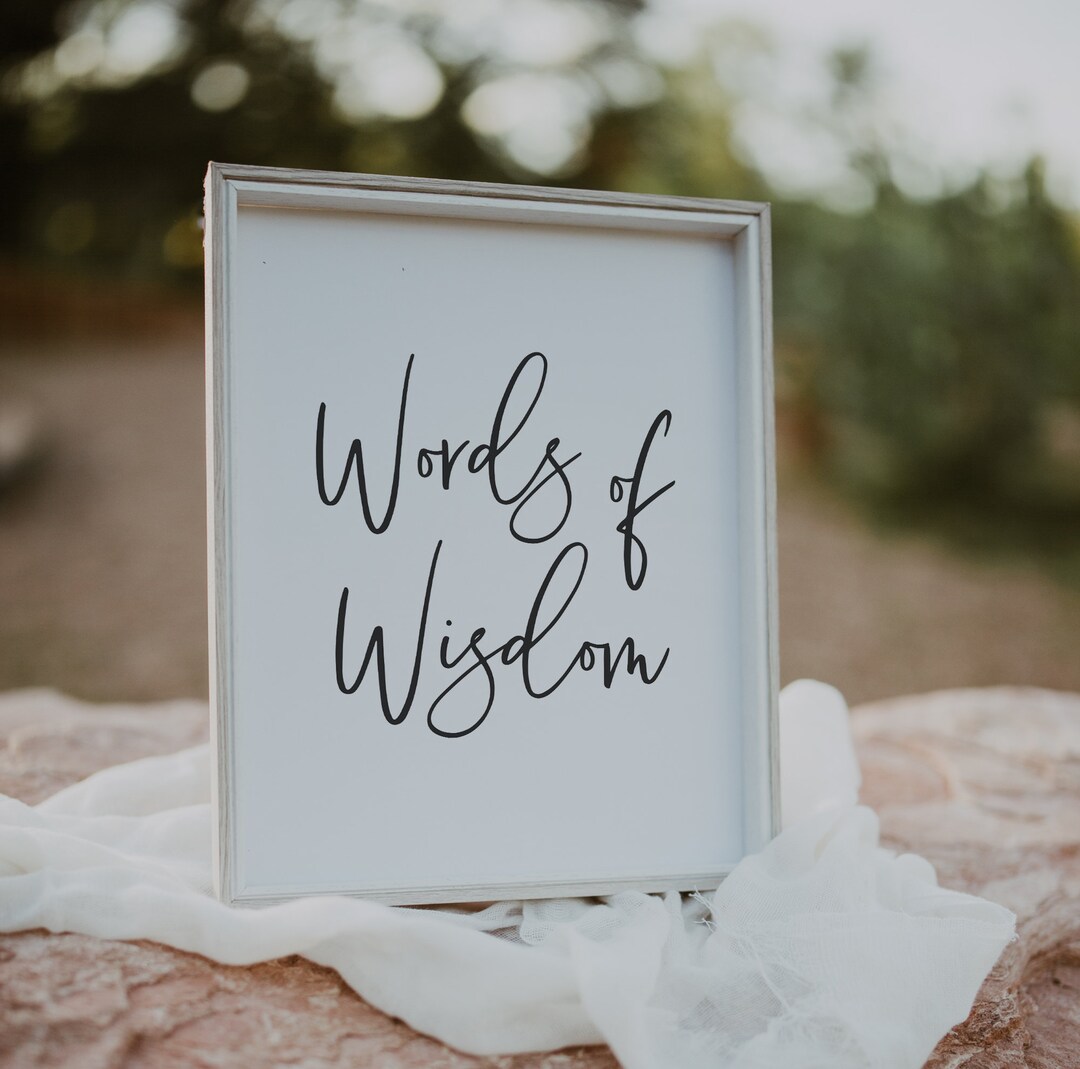 Words of Wisdom Sign - Bridal Shower Advice and Wishes Sign ...