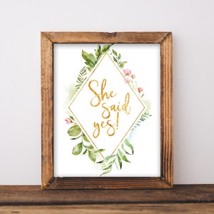She Said Yes Sign - She Said Yes Party Decor - Brunch and Bubbly Signs ...