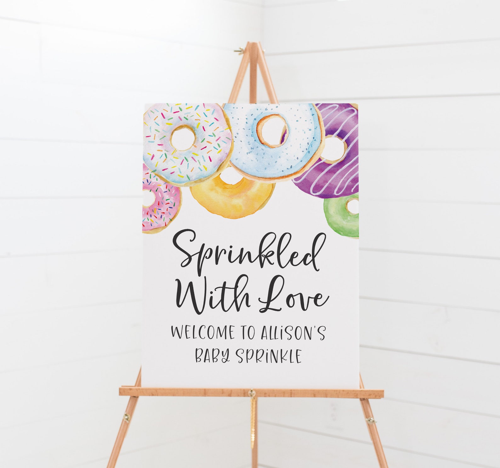 Donut Themed Baby Sprinkle Welcome Sign Sprinkled With Love - Etsy