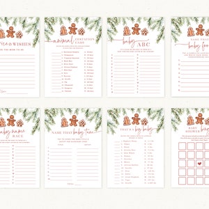 Gingerbread Baby Shower Game Bundle - Set of 18 Printable Games ...