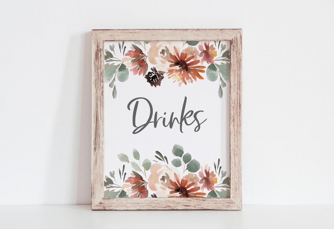 Party Drinks Sign - Drink Station Sign - Drink Table Sign - Printable ...