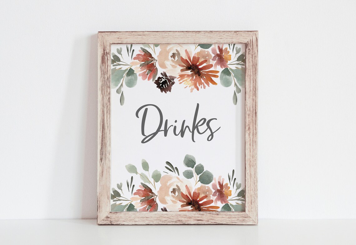 Party Drinks Sign Drink Station Sign Drink Table Sign - Etsy