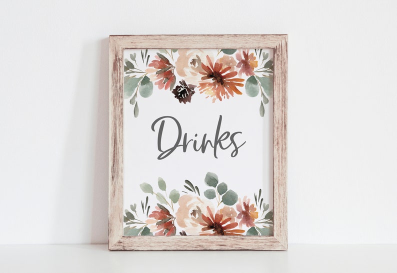 Party Drinks Sign Drink Station Sign Drink Table Sign - Etsy