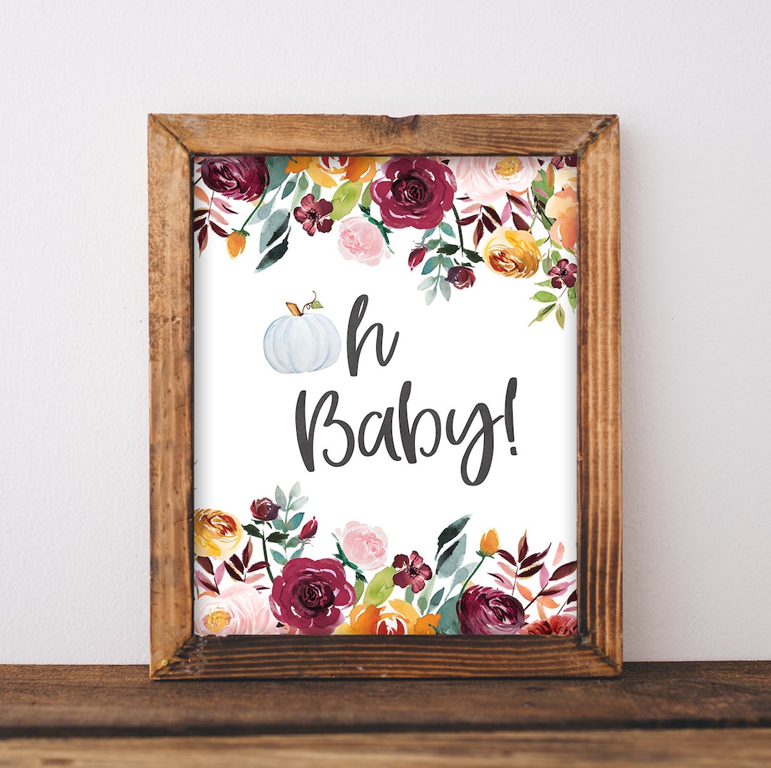 Pumpkin Oh Baby Sign - Fall Pumpkin Baby Shower Decorations - Oh Baby ...