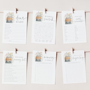 Book Themed Baby Shower Game Bundle - 25 Printable Games & Activities ...
