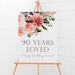 90 Years Loved Sign - 90th Birthday Decorations - Custom Birthday Sign ...