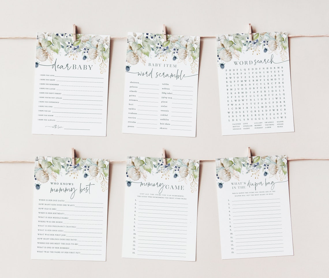 French Market Baby Shower Game Bundle - 25 Printable Games & Activities ...