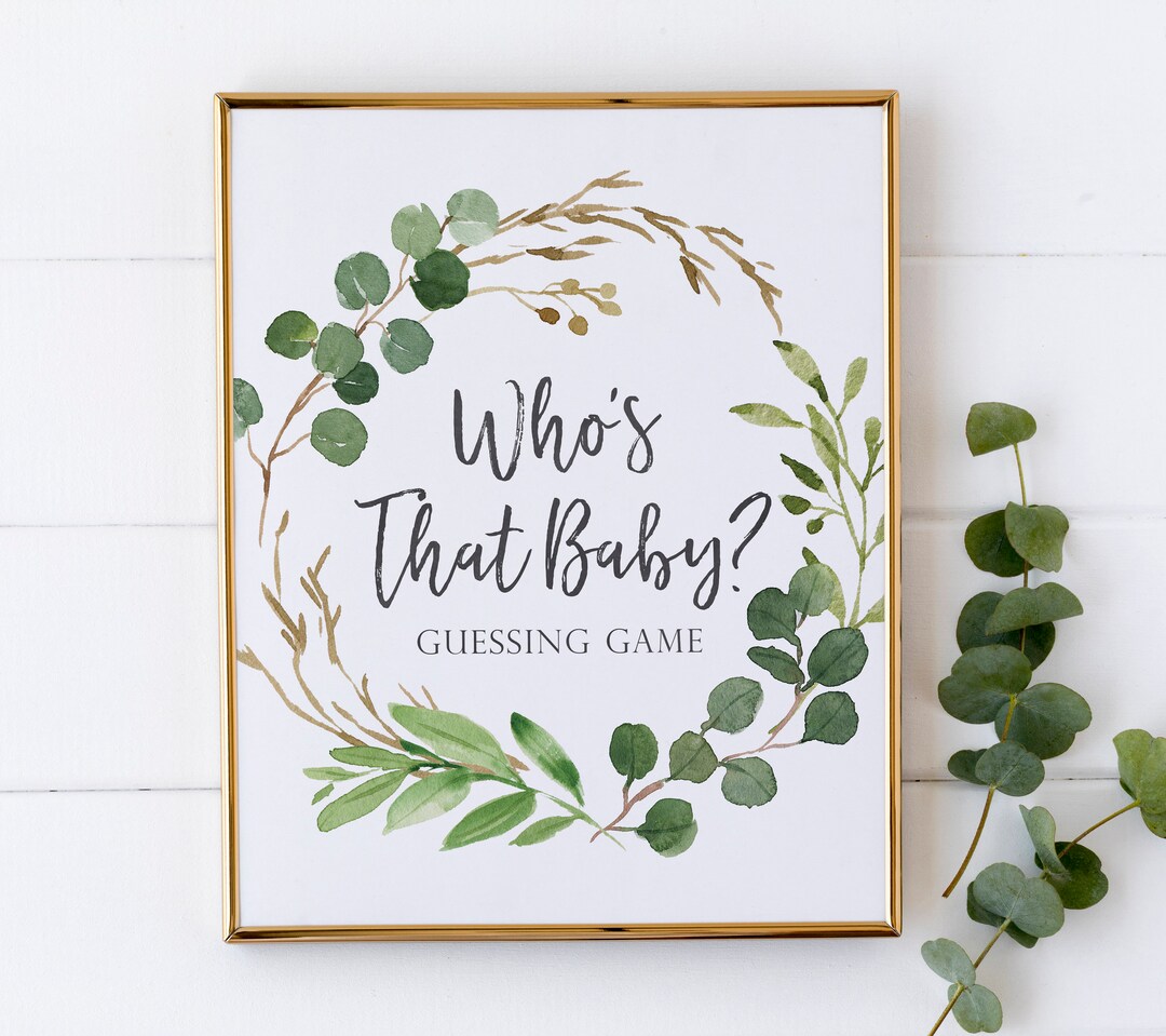 Who's That Baby Guessing Game Sign - Printable Baby Shower Activity ...