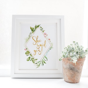 She Said Yes Sign - She Said Yes Party Decor - Brunch and Bubbly Signs ...