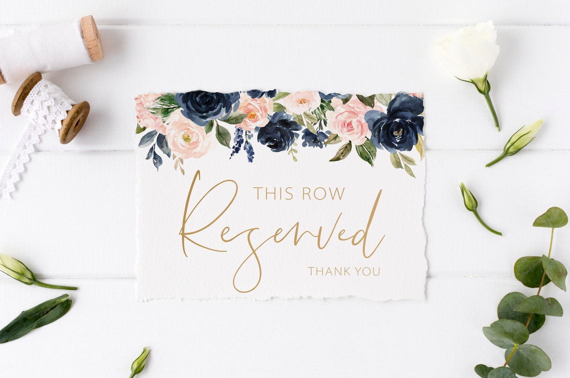 Reserved Aisle Sign - Reserved Row Sign for Wedding - Reserved Seating ...