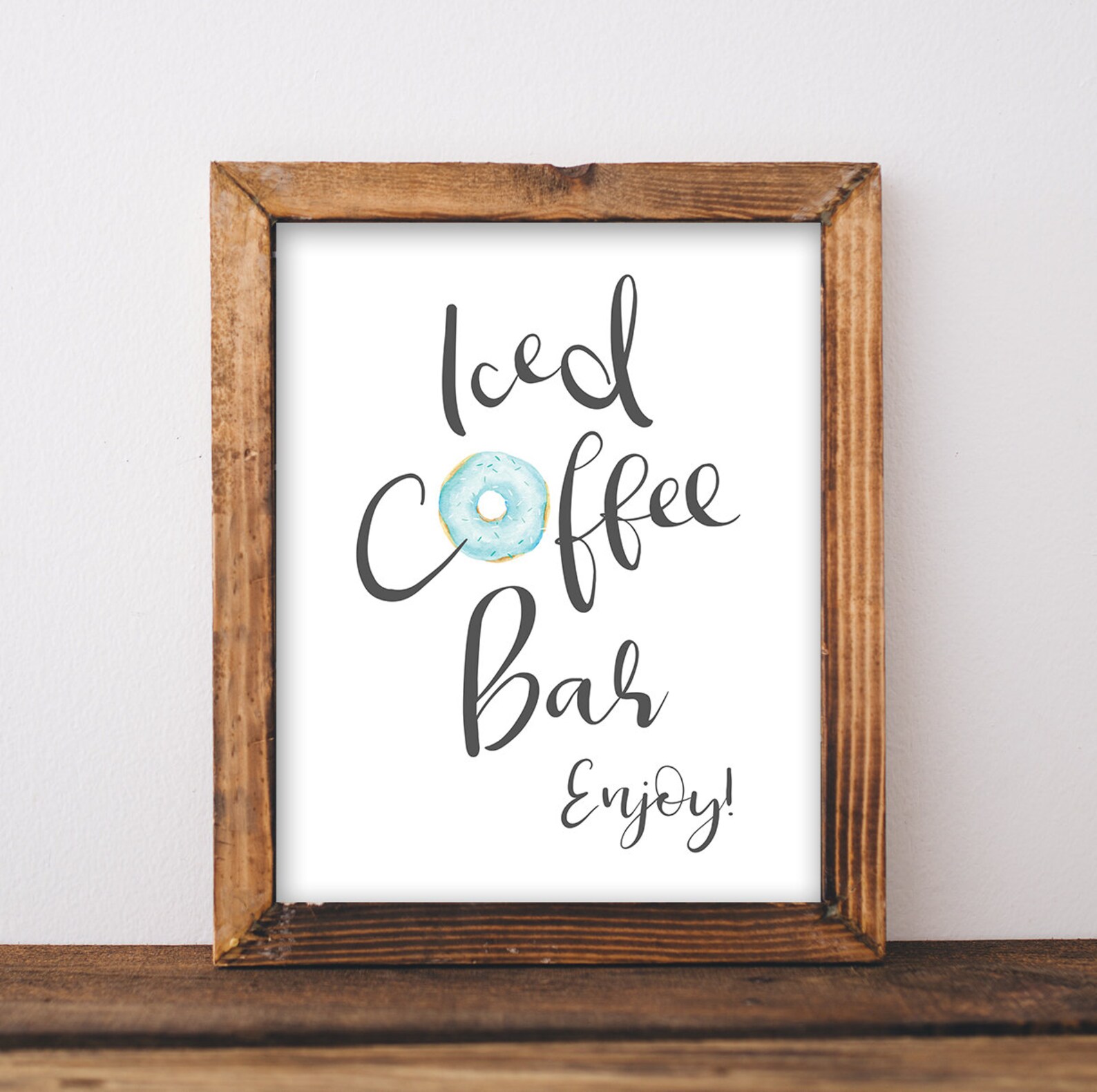 Iced Coffee Bar Sign Coffee and Donuts Sign Donut Party - Etsy