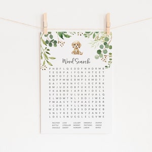 Dog Baby Shower Game Bundle - Set of 12 Printable Games - Puppy Themed ...