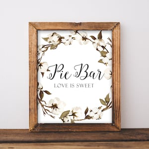 Pie Bar Sign - Pie Bar Printable - Wedding Pie Bar - Love is Sweet ...