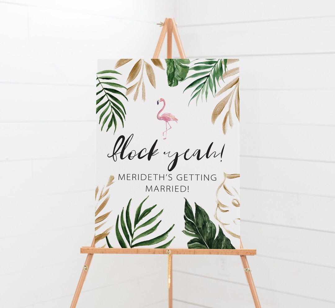 Flamingo Bachelorette Welcome Sign - Flock Yeah Sign - Flamingle Decor ...