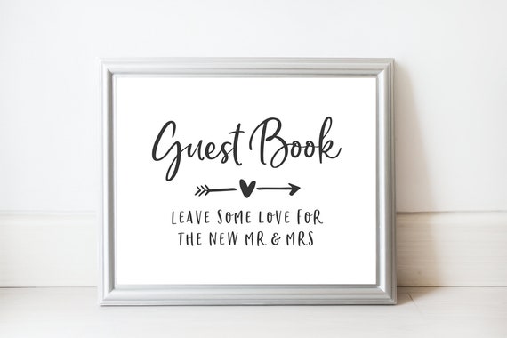 Guest Book Sign Guest Book Printable Leave Some Love | Etsy